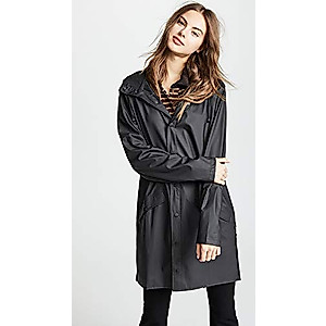 RAINS Men's Long Jacket, Black, Small/Medium