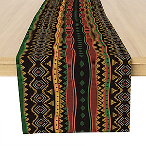 Traditional African Tribal Table Runner, African Table Runner Decor for Dinning Room Kitchen Home Vintage Pattern Table Runner Decorations for Holiday Party, Housewarming Gifts for Ideas, 13X72Inches