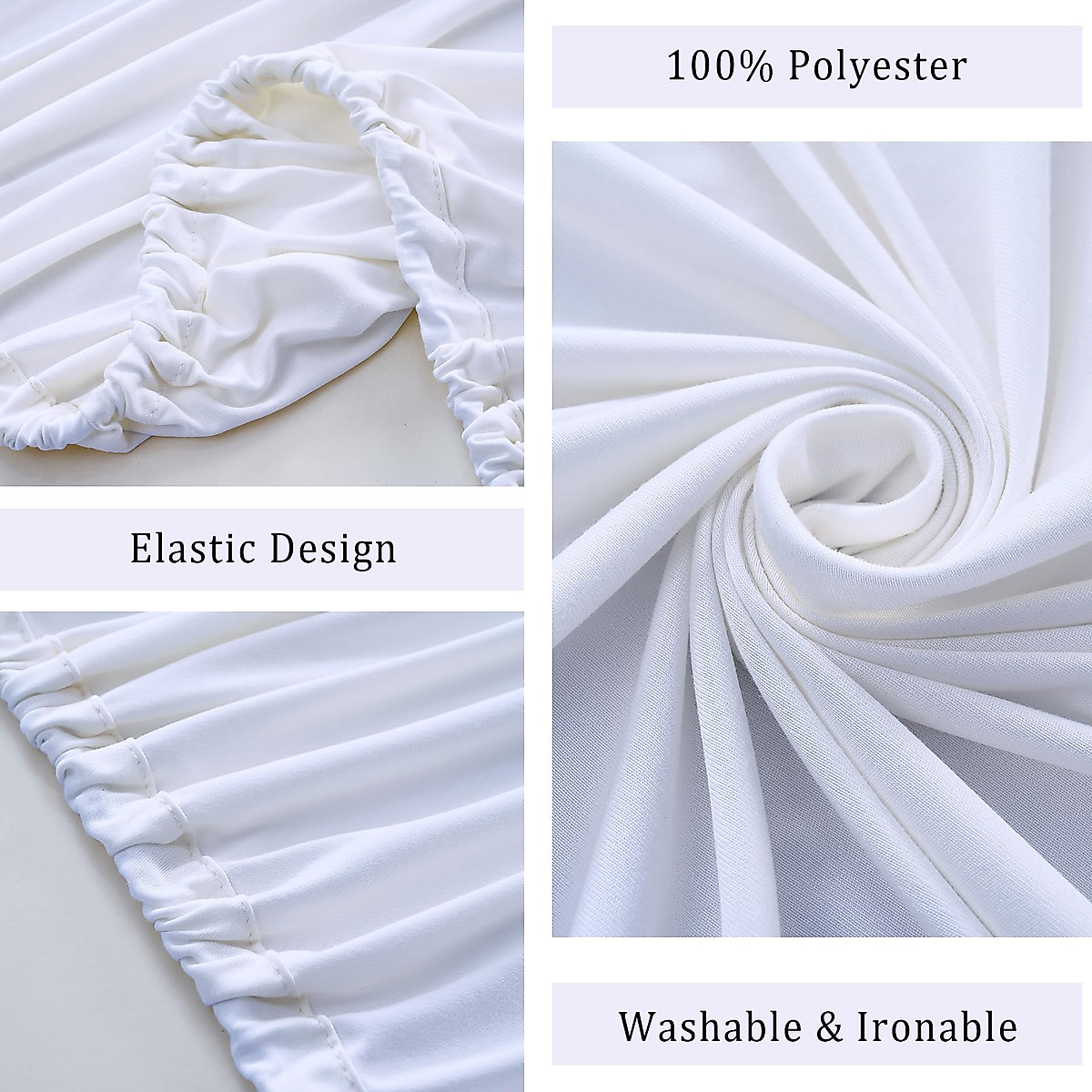 7.5ft White Round Backdrop Covers for Arch Circle Stand, Wrinkle Resistant Background Cover for Birthday Party Wedding Baby Shower Decoration