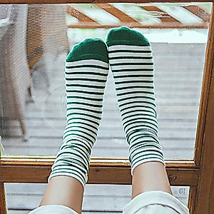 Winter Women Warm Stripe Socks Mid Socks Cotton Retro Style Fashion Sock 36