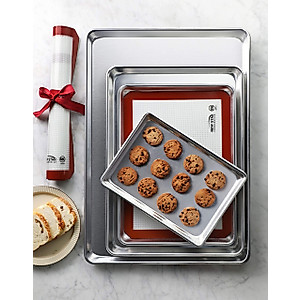 New Star Foodservice 36930 Commercial-Grade 18-Gauge Aluminum Sheet Pan/Bun Pan, 18" L x 26" W x 1" H (Full Size) Pack of 12 | Measure Oven (Recommended)