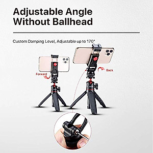 Camera Phone Mount Tripod Holder - ULANZI ST-10 Metal Dual Cold Shoe Smartphone Vlog Holder DSLR Hot Shoe Phone Mount for iPhone Cell Phone Vlog Photograph