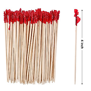 4 Inch Wood Frill Picks Toothpicks,1200 Pcs Club Frill Toothpicks,Sandwiches Picks,Cocktail Party Toothpicks for Fruit,Appetizers,Club Sandwiches,Parties