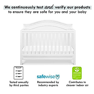 DaVinci Charlie 4-in-1 Convertible Crib in White, Greenguard Gold Certified