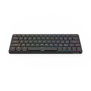 Redragon K624 Pro Mechanical Gaming Keyboard RGB LED Backlit 63 Key Wired/Wireless 2.4G and Bluetooth Low Profile with Anti-Dust Blue Switches (Black)