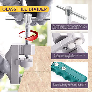 Swpeet 12Pcs 2 in 1 Glass Tile Cutter Tool Kit, Including Glass Breaking Pliers and Glass Cutter, Mirror Cutting Kit, Glass Running Pliers Ceramic Cutting Tool for Easy Glide Glass & Tile Cutter