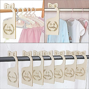 LKYUYV Premium Wood Baby Closet Dividers,Baby Clothes Organizers Home Nursery Decor,from Newborn to 24 Month,Baby Closet Organizers,Nursery Decor,Baby Clothes Organizers（7 Pieces）