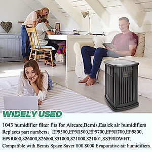 Techecook 1043 Humidifier Wick Filters (3Pack) Replacement for Essick AirCare Evaporative Humidifiers EP9500 EP9700 EP9800 831000 821000 826000 826800, Bemis Space Saver 800 8000 Series Humidifiers