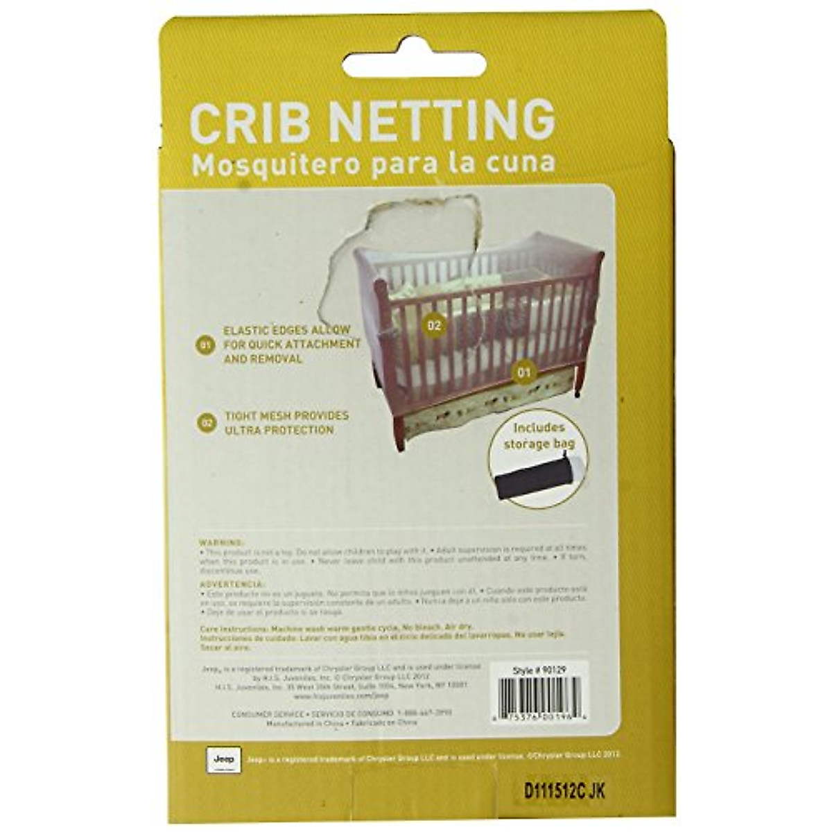 Jeep Crib Universal Size Crib Mosquito Net, White