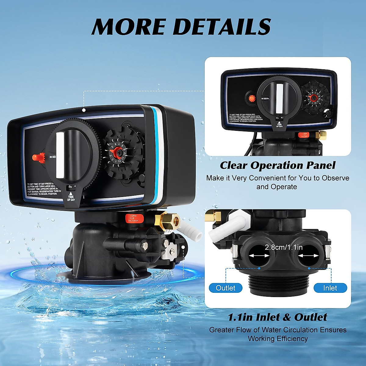 Water Softener Valve with Digital Timer | Fleck 5600 Replacement Head
