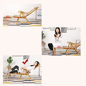 Lounge Chair, Outdoor Garden Furniture Chair Wooden Recliner Chair Bamboo Chaise Foldable Rocking Chairs Max Load 200kg