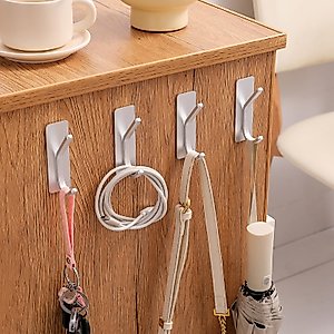 Paoli Heavy Duty Self Adhesive Hooks - Sturdy self Adhesive Hooks for Home, School and Office Easy to fit and Remove （ Black ，Set of 4）