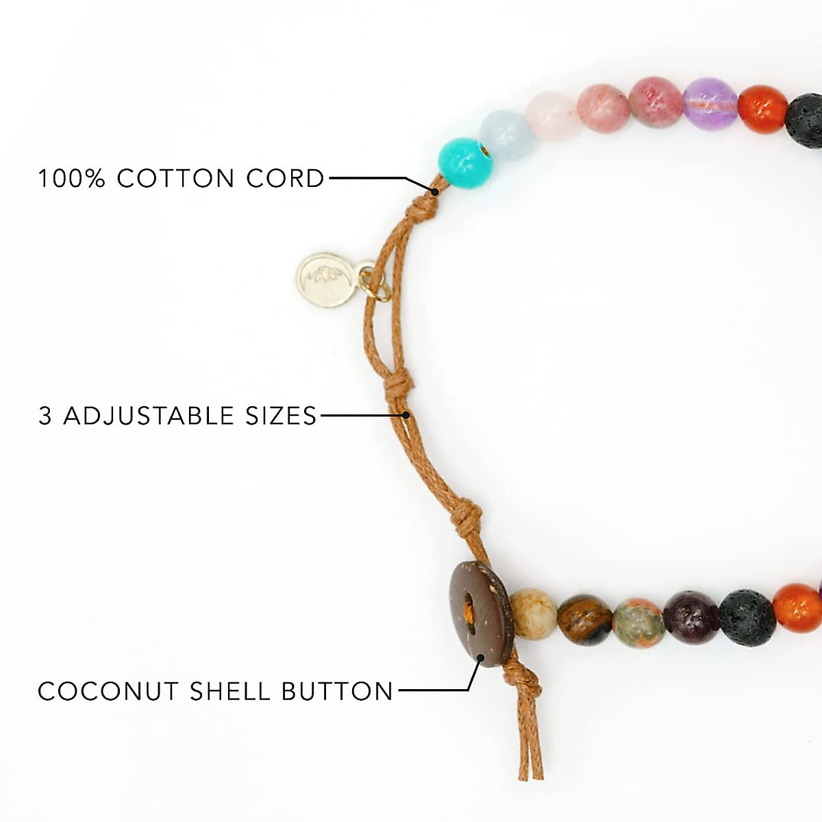 Lotus and Luna 4MM Energy Chakra Healing Bracelet with Real Stones Jade, Pearl, Rose Quartz, Amethyst, Moonstone (Master Healer)