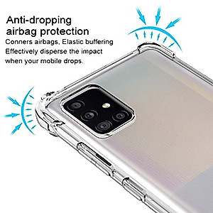 Osophter for Galaxy A51 5G Case Clear Transparent Reinforced Corners TPU Shock-Absorption Flexible Cell Phone Cover for Samsung Galaxy A51 5G(Clear)
