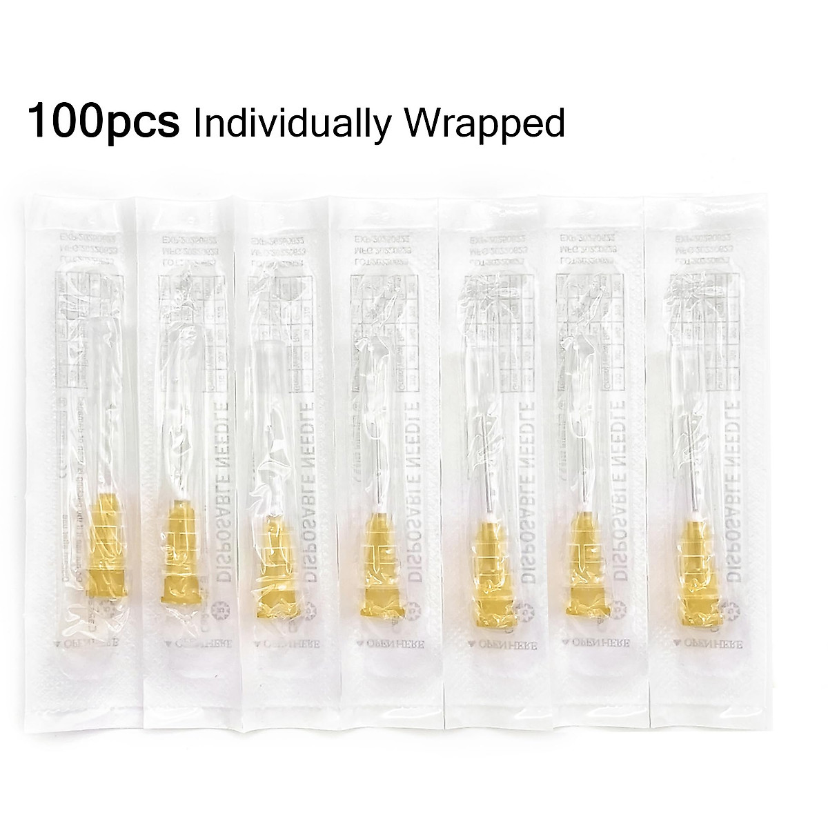 100Pack 25Ga 1.5 inch Needles Luer Lock Lab Dispensing Accessories for Measuring,Refilling Inks