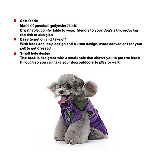 Dog Shirt Puppy Pet Small Dog Clothes Dogs Tuxedo Cute Elegant Dog Costumes Fashionable Retro Dog Formal Wedding Party Suit with Bow Tie for Small and Medium Dogs Cats Purple (XL)