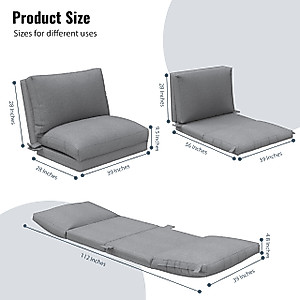 Daneey Folding Sofa Bed Floor Sofa Couch Bean Bag Bed Floor Couch Floor Mattress Foldable with Removable Breathable Cover for Bedroom/Living Room/Small Space