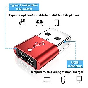 BoxWave Adapter Compatible with Chuwi Hi10 Air - USB-A to C PortChanger (5-Pack), USB Type-C OTG USB-A Convert Charging Data for Chuwi Hi10 Air - Metallic Silver