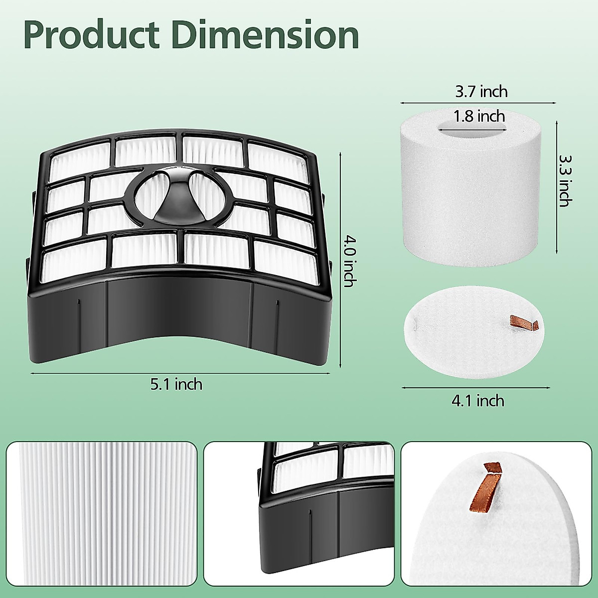 4+2 Pack NV752 AZ1002 Replacement Filters Set for Shark NV650 NV750 Series Shark Rotator Powered Lift-Away NV650, NV650W, NV651, NV652, NV750W, NV751, NV752, NV831, NV835, AX950, AX951, AX952, ZU632, AZ1000W, AZ1002, AZ1002BRN, Replaces XFF650 & XHF650