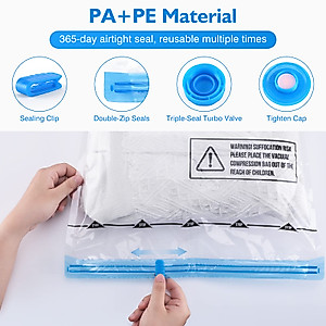 Vacuum Storage Bags with Cordless Powerful Electric Air Pump,15 Pack (3 Jumbo/3 Large/3 Medium/3 Compact/3 Small) Reusable Space Saver Bags,Vacuum Seal Bags for Travel, Clothes,Compression Sealed bags