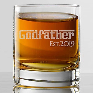 MYETCHEY Personalized Whiskey Glass, Dad Whiskey Glass, Husband Valentine's Day Gifts, Bachelor Party Whiskey Glass Groomsman Gifts, Father's Day Gifts Gifts for Dad (The Godfather)