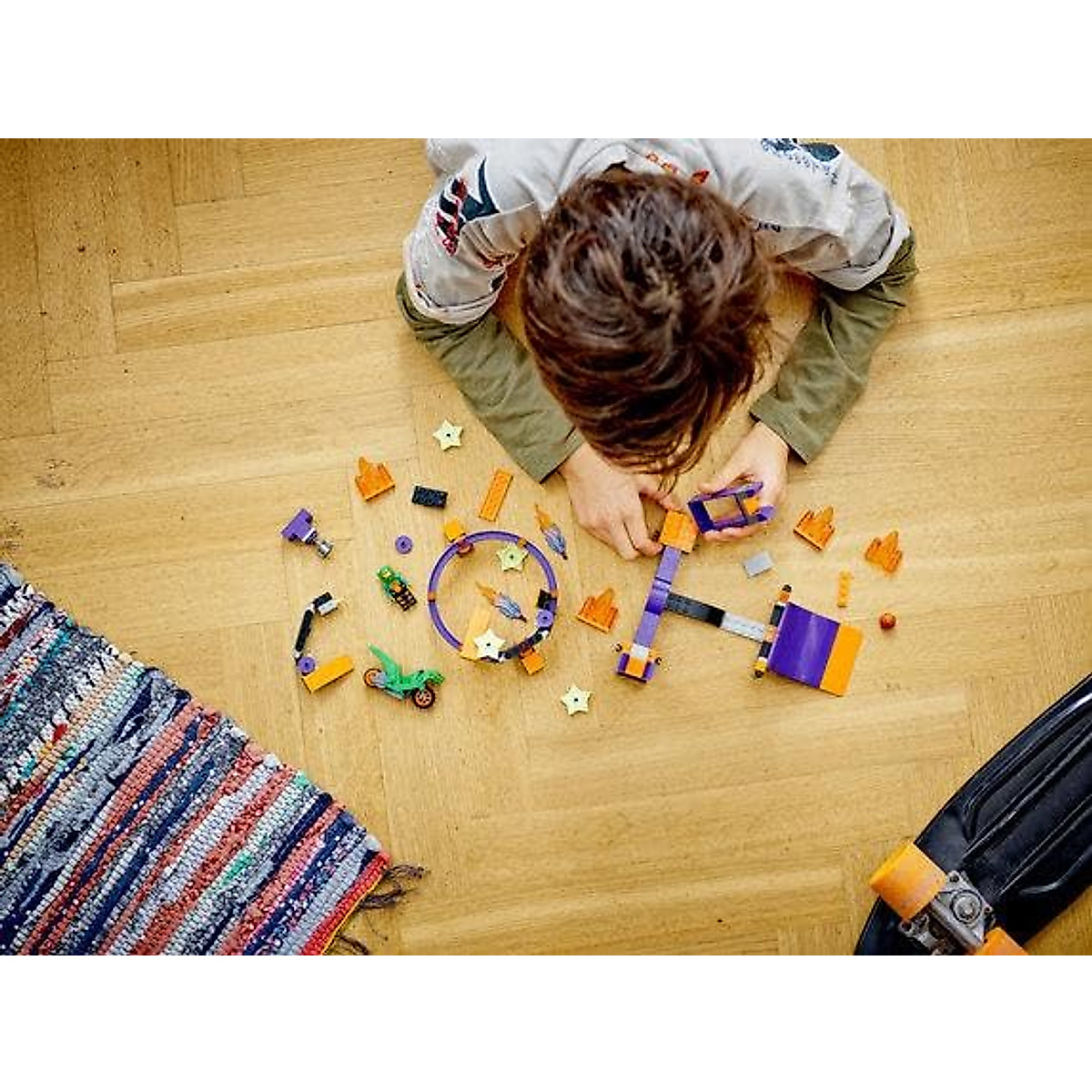 LEGO City Stuntz Dunk Stunt Ramp Challenge, 2in1 Action Set with Self-Driving Dinosaur Motorcycle Toy and Stunt Rider, Fun Activity for Kids, Boys, Girls 5 Years Old and Up, 60359