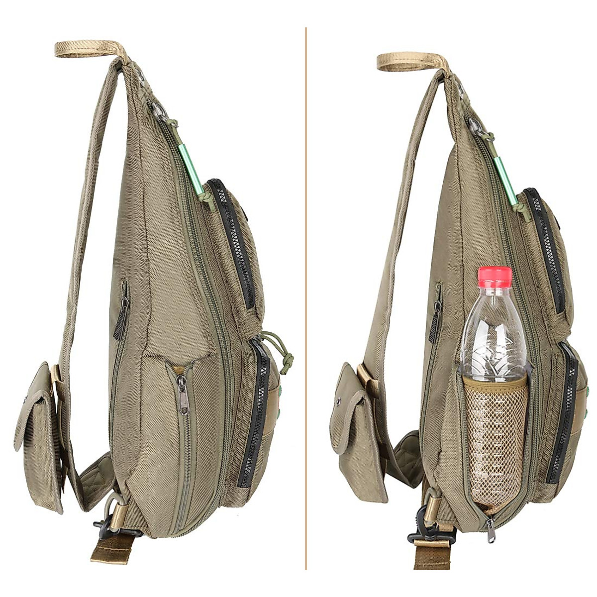 Larswon Sling Backpack, Sling Bag, Crossbody bag for Women Small Backpack Men Backpacks for Small Laptop Tablets Army Green