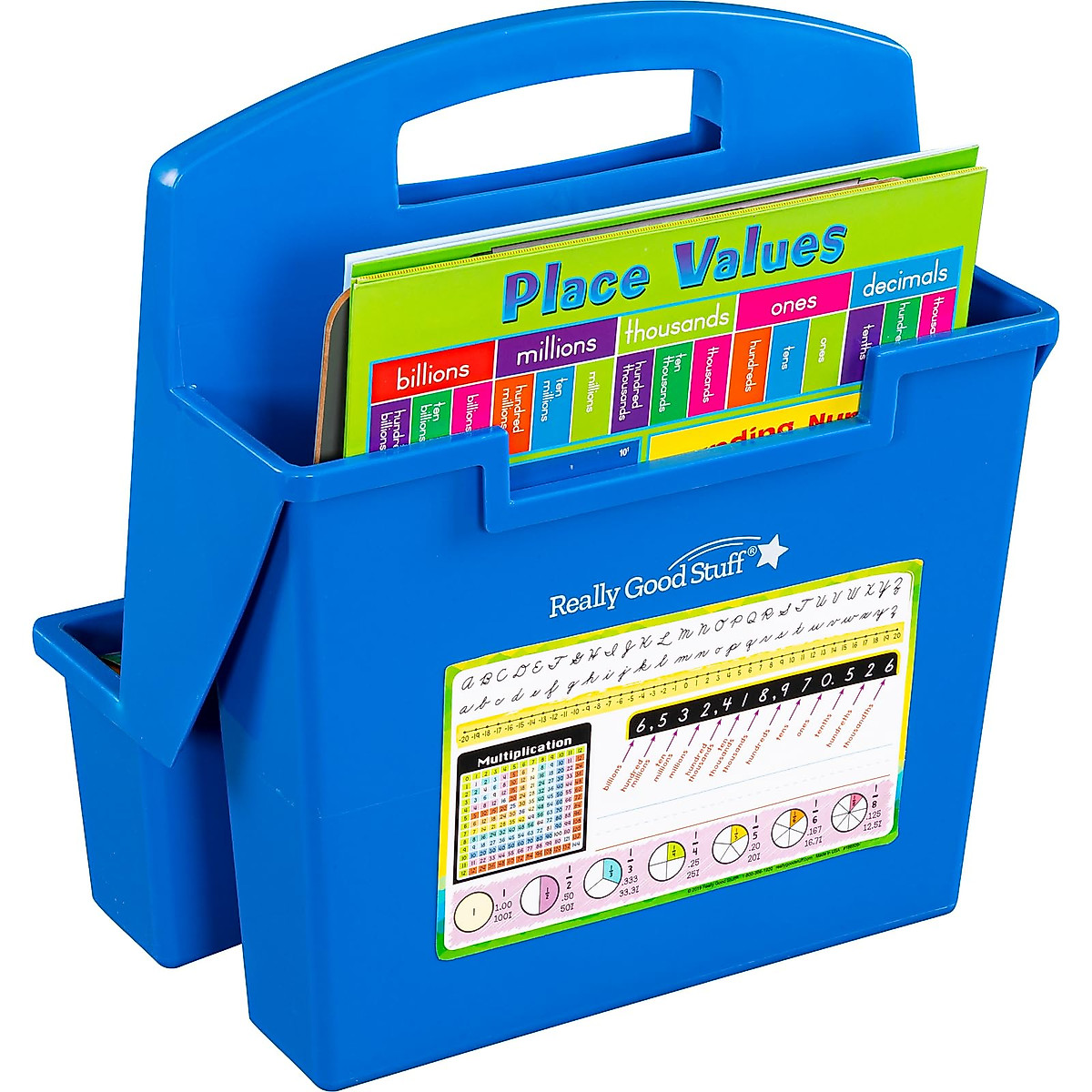 Really Good Stuff 24PK Intermediate Self-Adhesive Vinyl On-The-Go Reference Nameplate with Cursive & Math Skills-Traditional Manuscript Name Tags