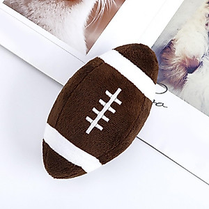 Dog Chew Toys, Durable Dog Chew Toy for Aggressive Chewers, Ball Shape Sports Training Reusable Fluffy Dog Balls Toy, Interactive Dog Teeth Molar Toy for Small Medium Large Puppy Dogs Rugby