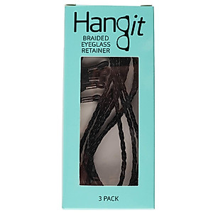 Avitron Elegant Eyeglass, Sunglass Strap-Chain- Retainer Braided, Sports Band, Black 3 Pack - PU Leather For Men Women By HANGIT