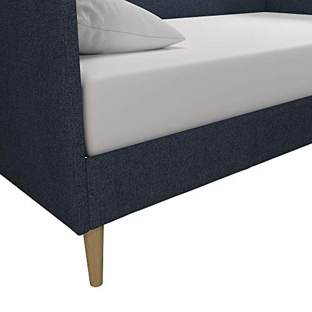 DHP Franklin Mid Century Upholstered Daybed, Sofa Bed, Twin Size Frame, Blue Linen