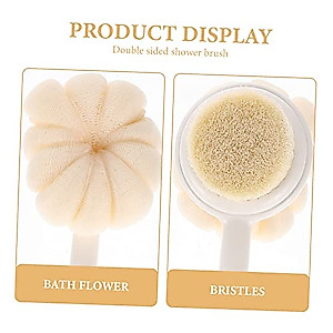 LALAFINA 4pcs Long Handle Bath Brush Dual- Sided Back Brush Shower Puff Handle Body Scrubber Laundry Machine Cleaner Body Exfoliator Brush Bath Sponges Body Brush Long Handle Shower Brush
