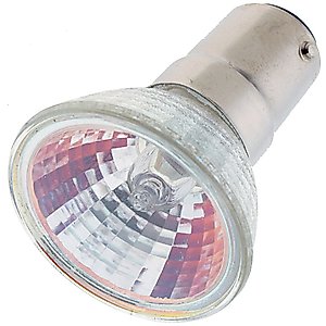 Satco S1952 20 Watt MR11 Halogen DC Bayonet Base 12 Volt Clear NFL 24 Beam Pattern No Harmful Ultraviolet Rays Light Bulb, With Lens, Warm White