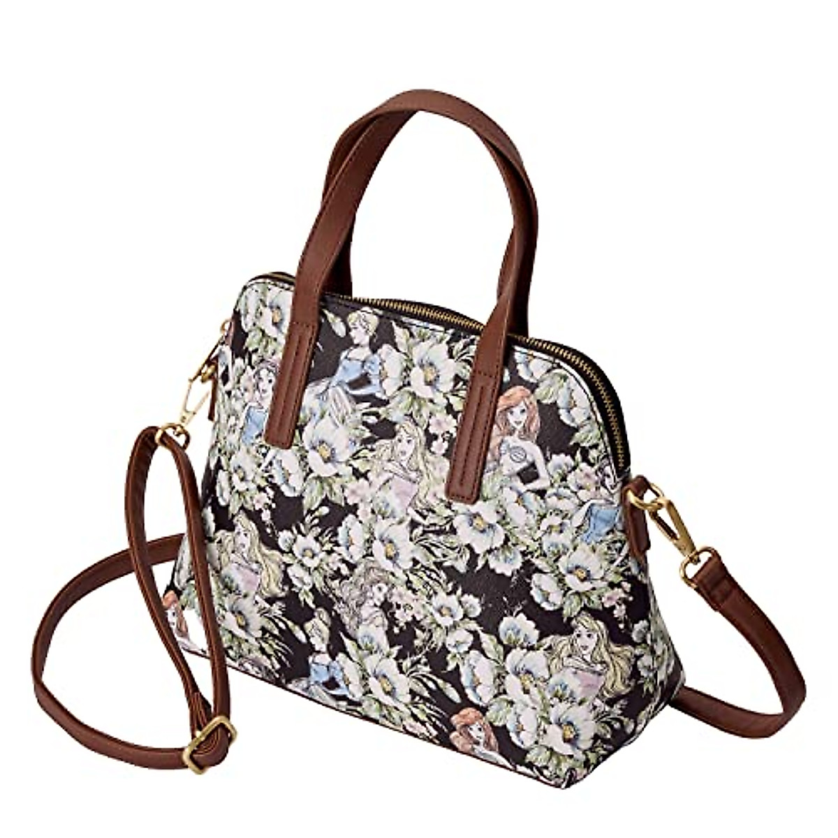 Loungefly Disney Princesses Floral All Over Print Crossbody Handbag Purse