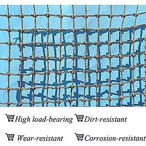 EkiDaz HXRW Rope Net Climbing Net for Kids Protective Safety Net Portable Rope Net for Outdoor Treehouse Playground Playground Sets for Backyards (Size : 4 * 7m(12.12 * 21.21ft))
