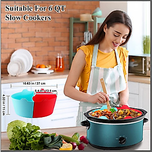 Slow Cooker Liners Compatible for Crock Pot 6 QT, Easyjoy for Crock Pot Liners For 6 Quart Oval Slow Cookers, Reusable Silicone Slow Cooker Liner For Crock Pot Divider Insert, Dishwasher Safe BPA Free
