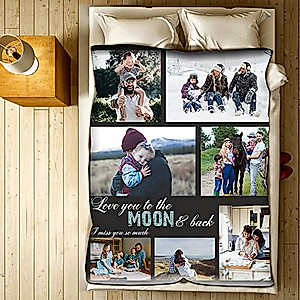 Launchigo Customized Photo Blanket - Collage Blanket with Text. Make Your Own Fleece Throw Blanket. Gift for Anniversary, Thanksgiving, Birthday & Christmas. (Photo Blanket 22, 50"X60")