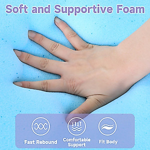 HOMBYS Memory Foam Massage Bed Mattress Topper with Wedge Leg Pillow, Triangle Bolster Pillow Massage Table Mattress with Removable Cover, Lash Bed Cushion Only (Bed Not Included)