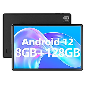 SGIN 10 Inches Tablet, Android 12 Tablet, Octa-Core Processor Tablets with 8GB RAM 128GB ROM, FHD 1280 * 800, 6000mAh, WiFi Bluetooth 5.0, GPS, 5MP+8MP Dual Camera, TF Card 256GB Expansion(Black)
