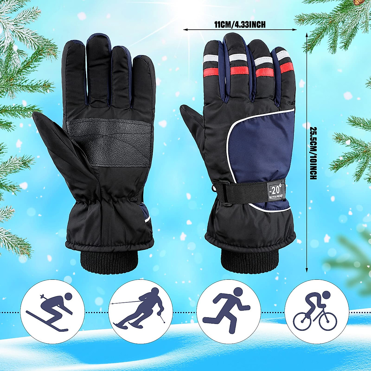 Newcotte 2 Pairs Winter Ski Gloves Men Women Warm Waterproof Insulated Glove Work Gloves Windproof Gloves Snow Gloves Skiing and Snowboarding Gloves