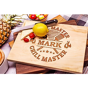 Personalized Grill Wood Cutting Board Handmade in USA – Best Serves as Chopping board, Charcuterie board, Cheese board – Unique Wooden Grilling Gift for men Birthday, Housewarming & Anniversary