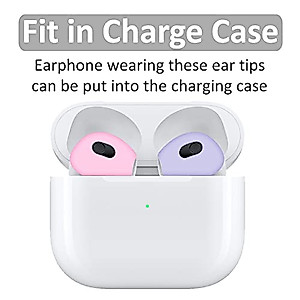 9 Pairs (Fit in Case) Ear Tips Compatible with AirPods 3rd, Replacement Ultra Thin Slim Silicone Eartips Earbuds Gel Cover Accessories Compatible with AirPods 3-3 White Multicolor