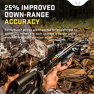 TenPoint EVO-X Lighted CenterPunch - 20" Carbon Crossbow Arrows, Pack of 3 - with Alpha-Blaze System, Alpha-Nock HP & HP Aluminum Bushing