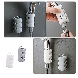 2 Pack Punch-Free Shower Holder Silicone Suction Wall Mounted Bracket Shower Head Bracket Shower Accessories