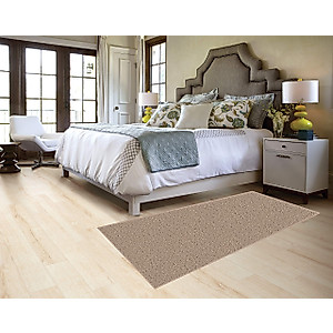 KOECKRITZ 9’x12’ Beige Area Rug. Frieze Plush Textured Carpet for Residential or Commercial use. Approximately 1/2" Thick with Binding.