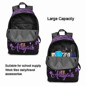 MyPupSocks Customized School Bag Afro Princess Backpack for Son from Dad, Purple Multipurpose Laptop Backpack Bookbag for Back School Gifts