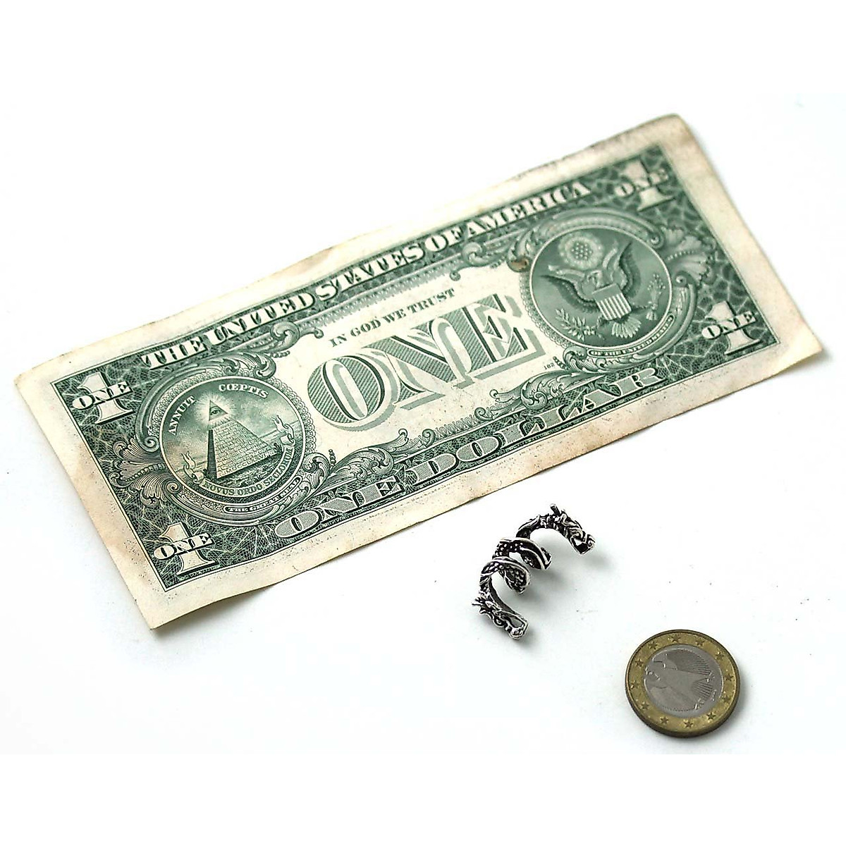 LynnAround 925 Sterling Silver Norse Nordic Viking Dragon Beard Beads Rings, Dreadlock Pirate Hair Beads, Pagan Jewelry