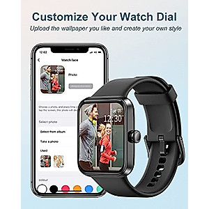 Smart Watch, Fitness Tracker with 24/7 Heart Rate Blood Oxygen Sleep Tracker, 5ATM Swimming Waterproof, Step Calorie Counter, 1.7" Touch creen Smartwatch for Men Women iPhone iOS Android