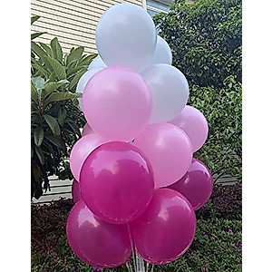 100 Pcs 12 Inch Rose Red Pink White Balloons Decorations, Birthday Wedding Baby Shower Party Balloons Decorations
