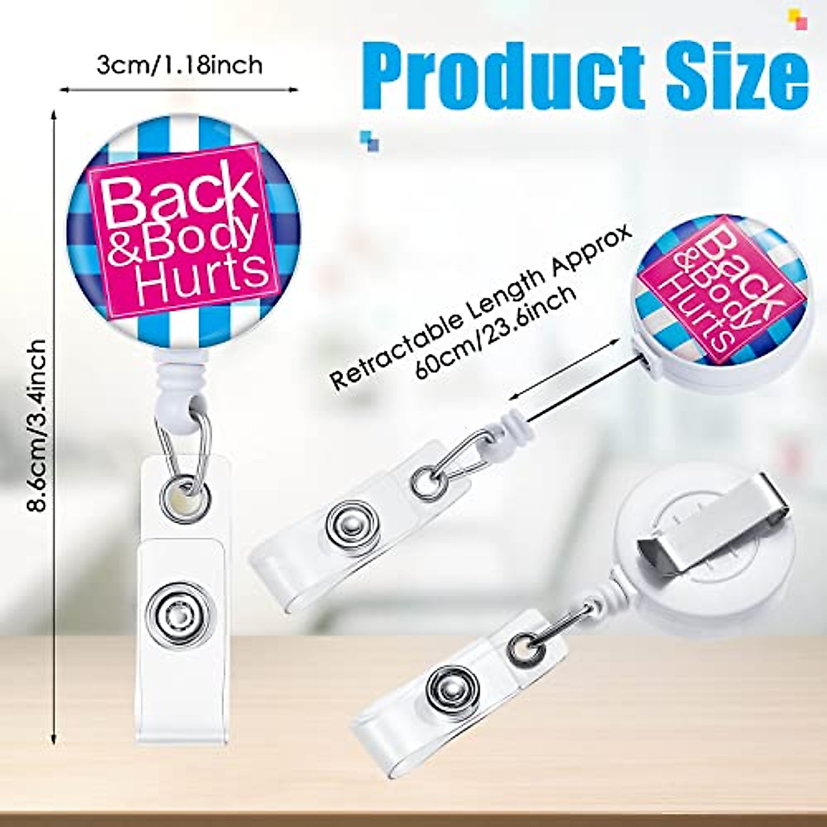 10 Pcs Funny Badge Holder Retractable Badge Reel Funny Badge Reels Retractable ID Clip Cute Nursing Badge Reel for Doctor Teacher Student Employee